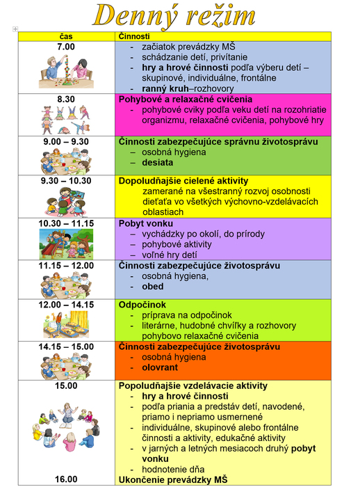 Denný režim :: msdubovce